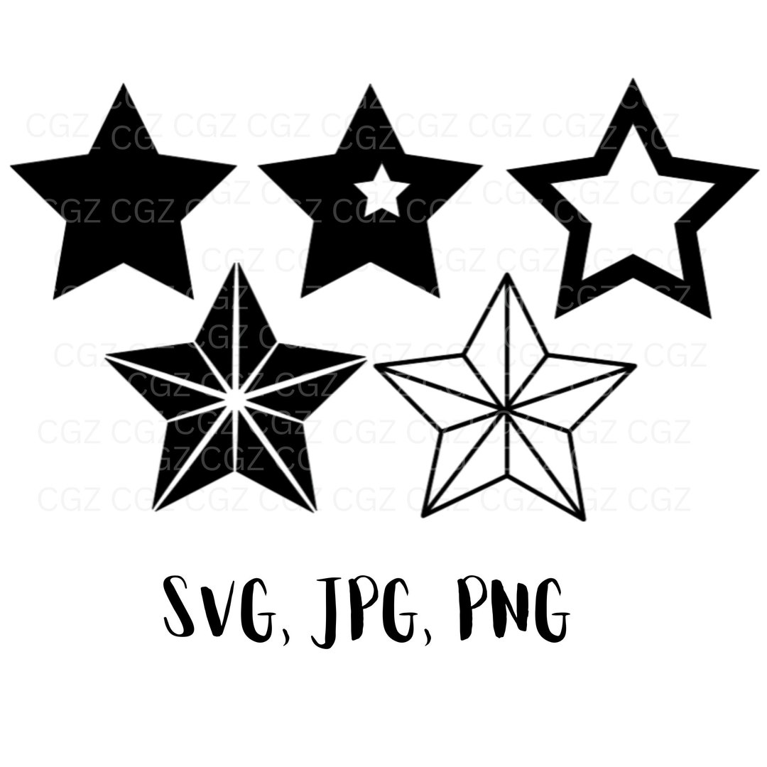 Star Svg/star Outline Svg/star Png/cricut Cut File/star Silhouette/star ...