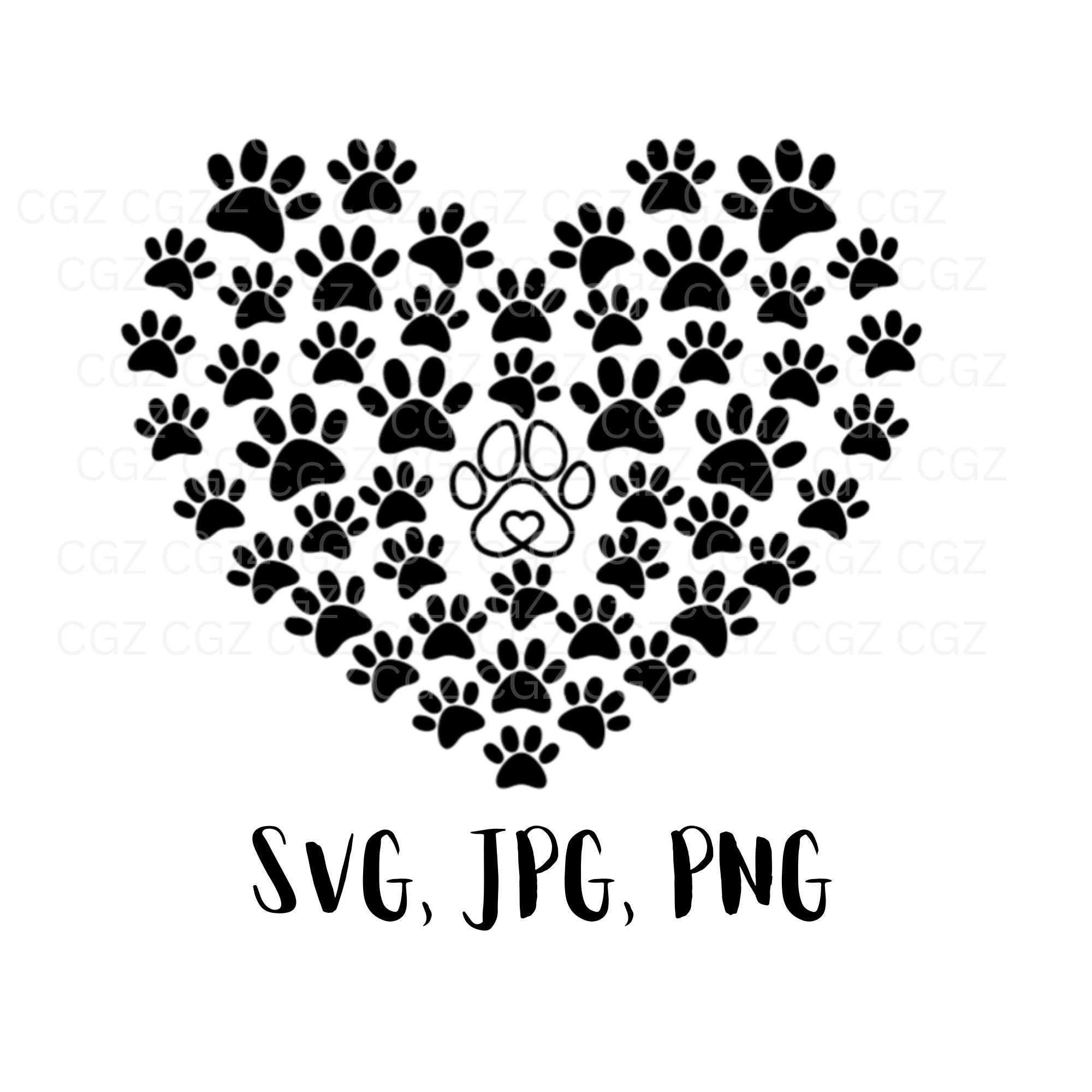 Paw Print Heart SVG Dog SVG Paw Print Shirt Dog Shirt Dog - Etsy