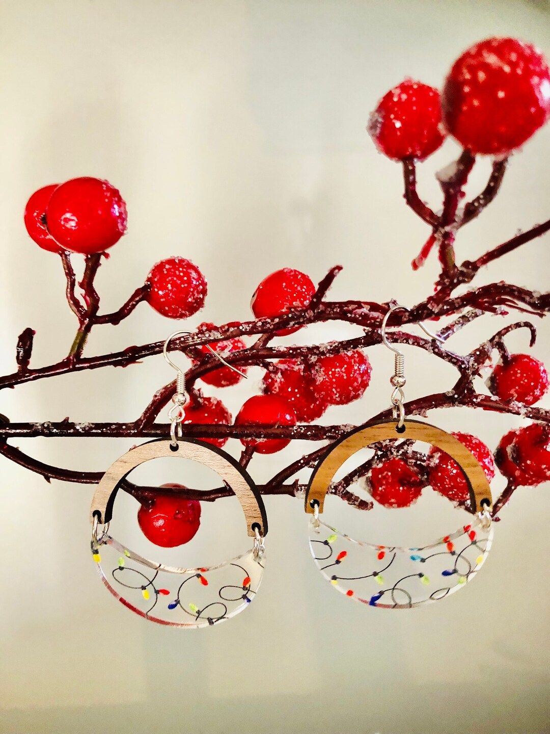 Christmas Tree Lights Earrings, Christmas Earrings, Holiday Earrings ...