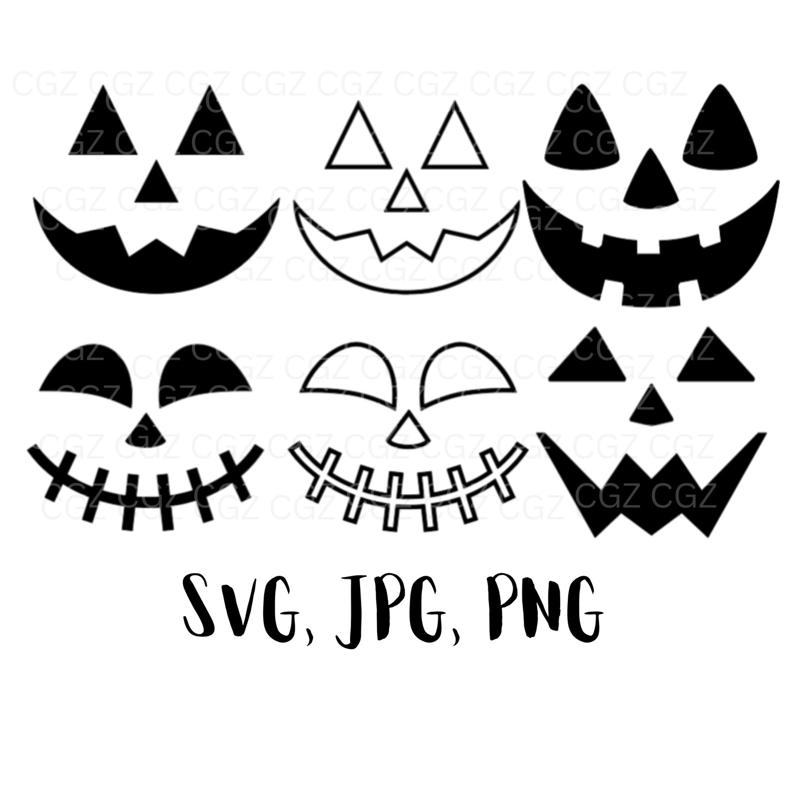 Pumpkin Face Svg/halloween Face Svg/jack O Lantern - Etsy
