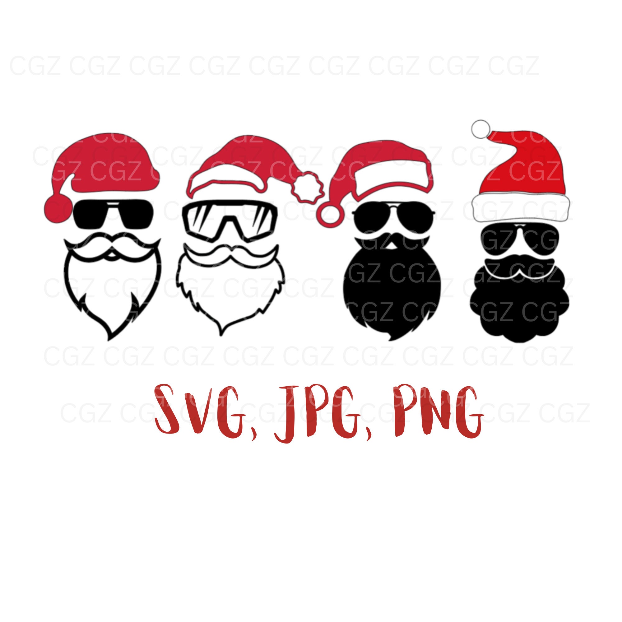 Santa With Sunglasses Svg/santa Claus Svg/cool Santa Svg/santa - Etsy