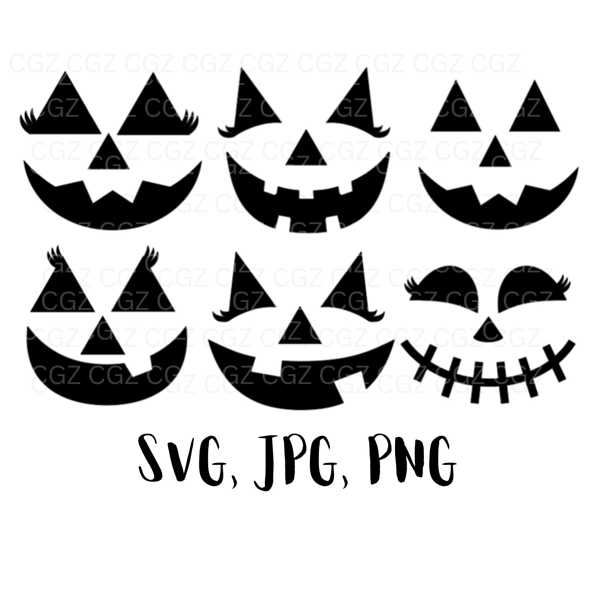 Carved Girl Pumpkinfemale Pumpkin Face Svg Etsy