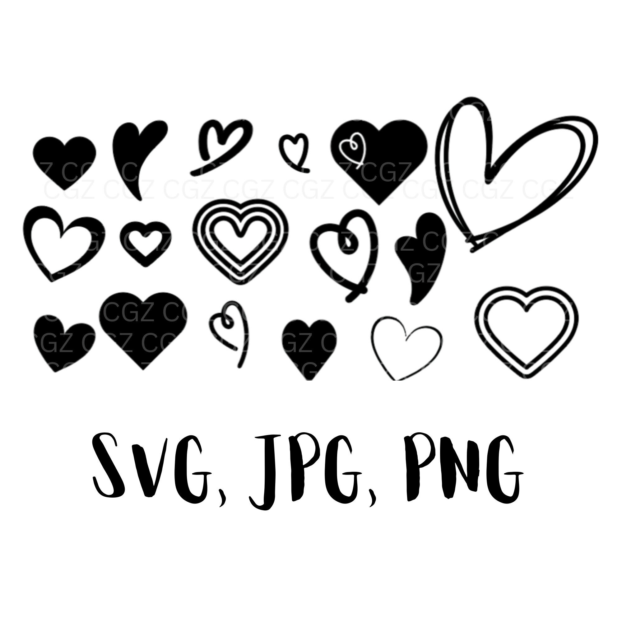 Heart Digital Download, Heart Clipart, Heart Cut Files for Cricut ...