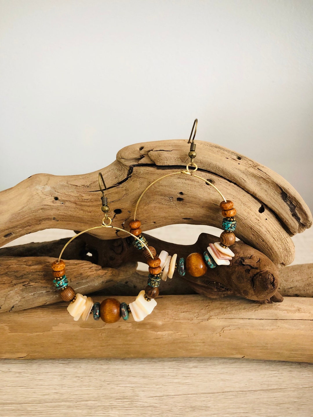 Boho Hoop Earrings/beaded Hoop Earrings/hoop Earrings/unique Boho ...
