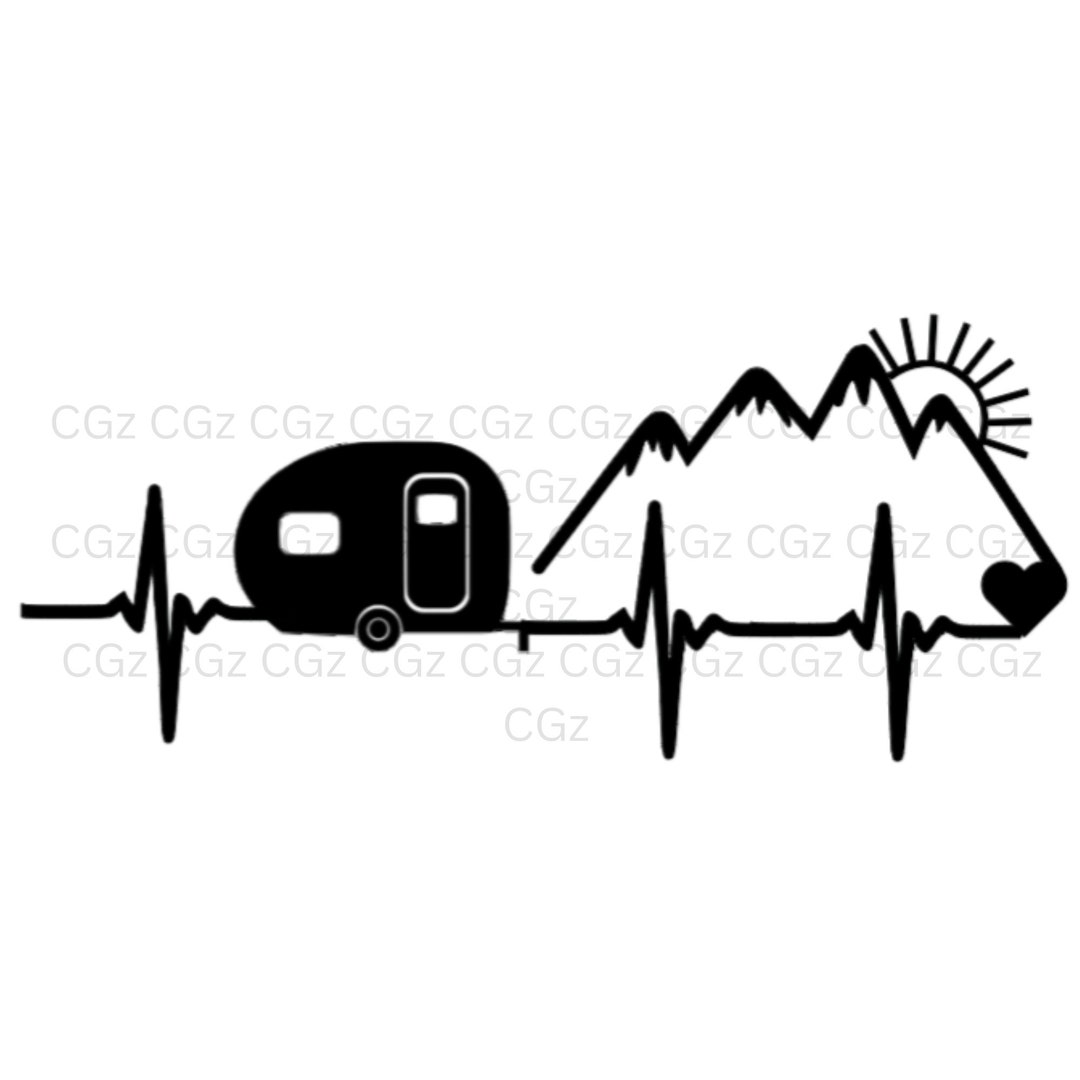 Camper Heartbeat SVG, Png and Jpeg, Happy Camper SVG, Heartbeat Svg and ...