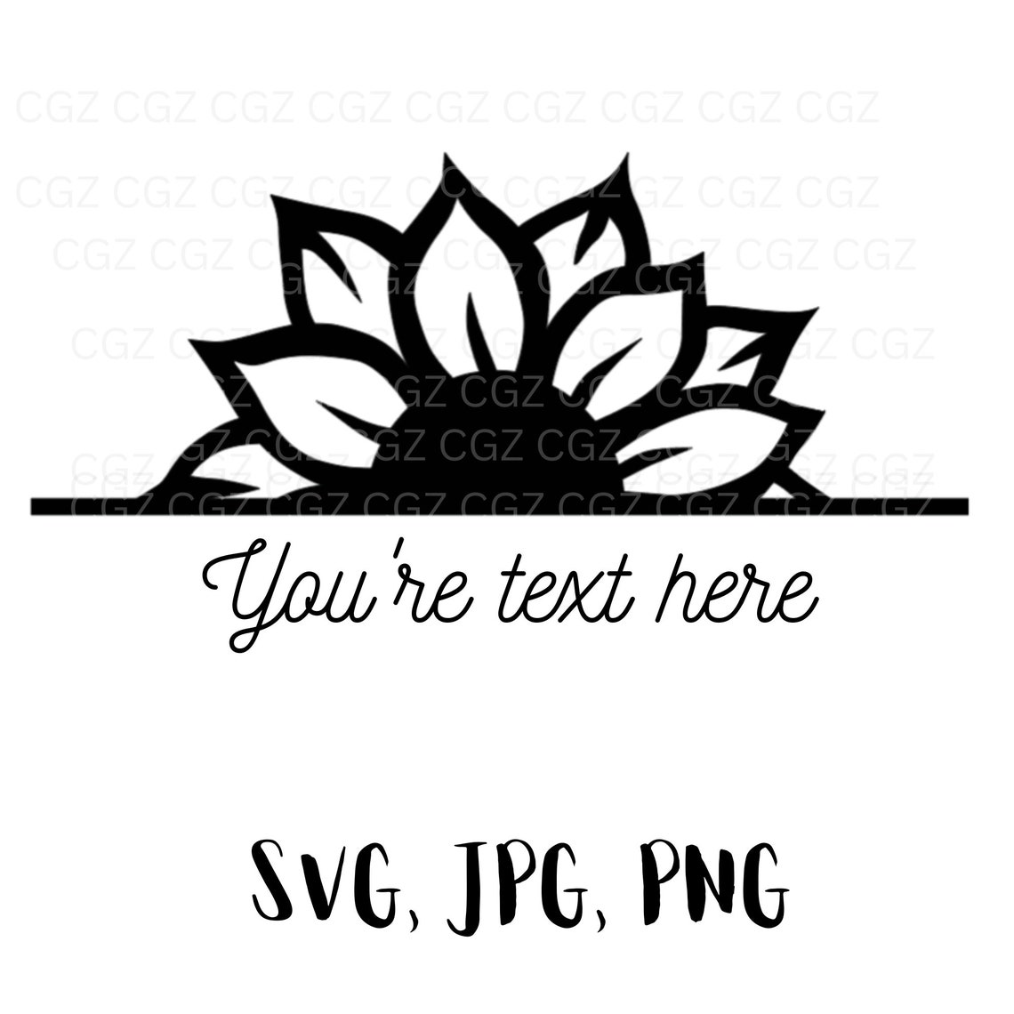 Half Sunflower Svg/split Sunflower Svg/sunflower Border Svg/sunflower ...