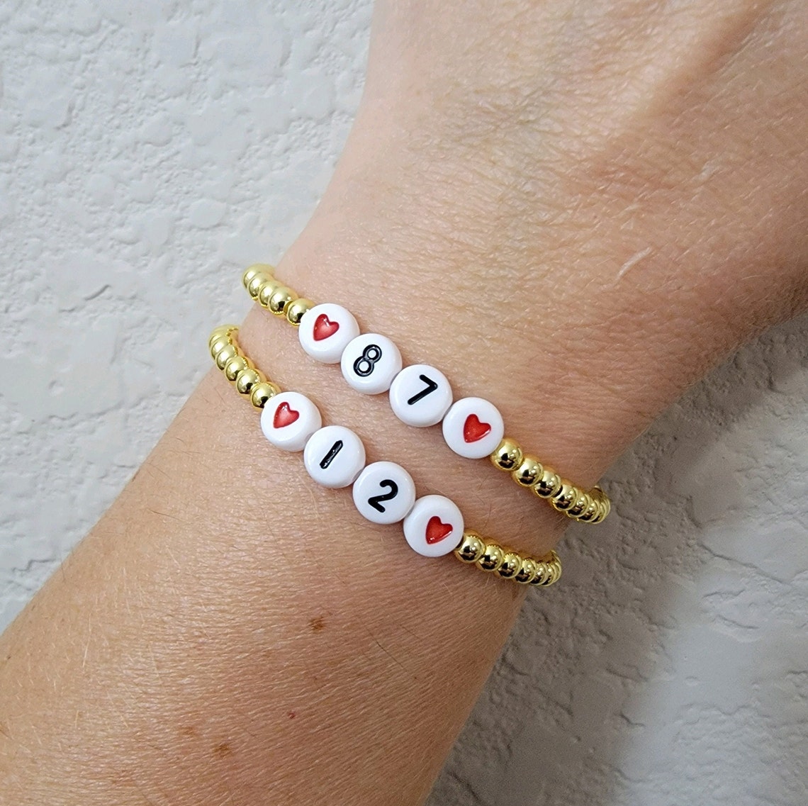 Personalized Number Bracelet 18k Gold Filled, Customized Sports Team ...