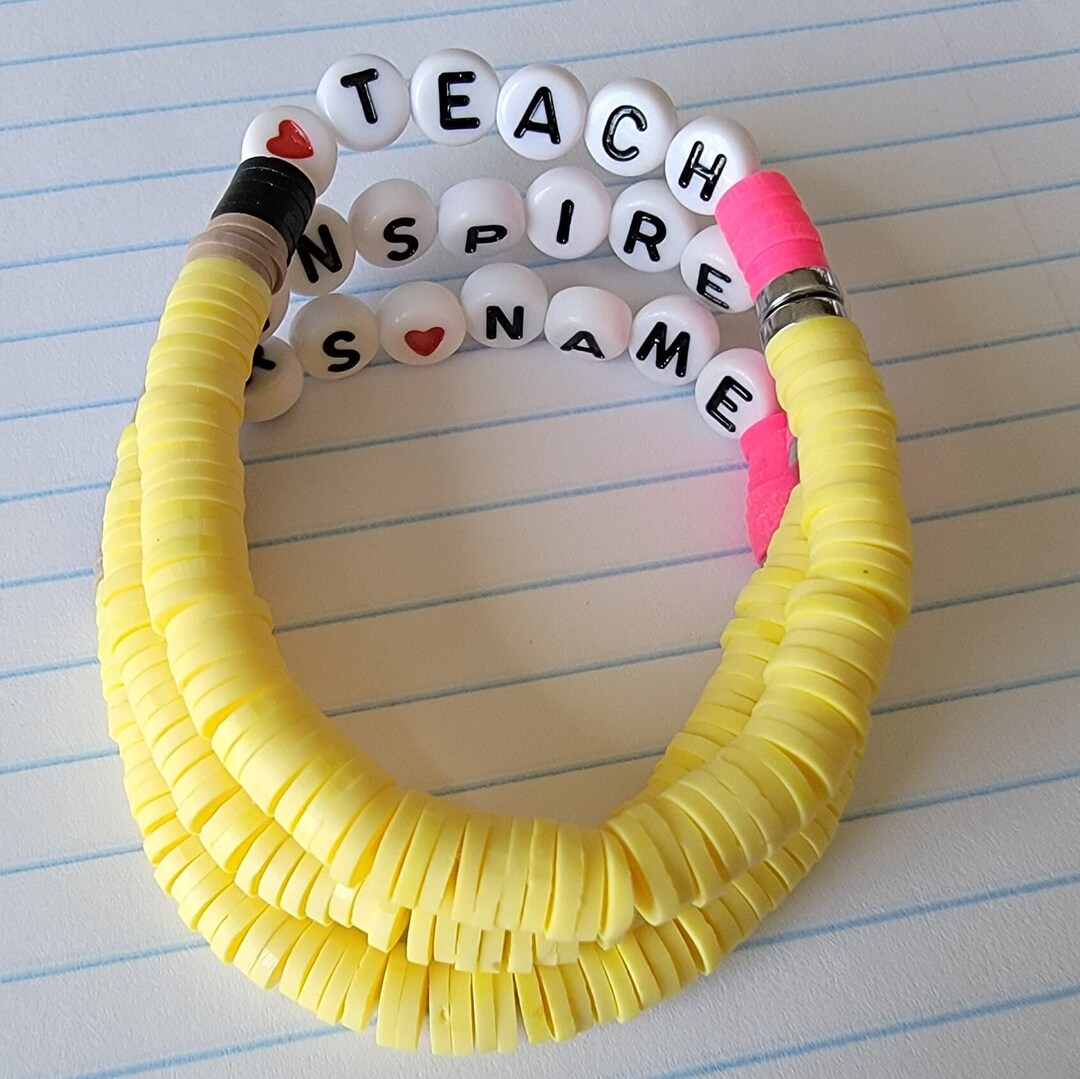 PERSONALIZED TEACHER BRACELET, Teacher Gift, Teacher Jewelry, Stacked ...