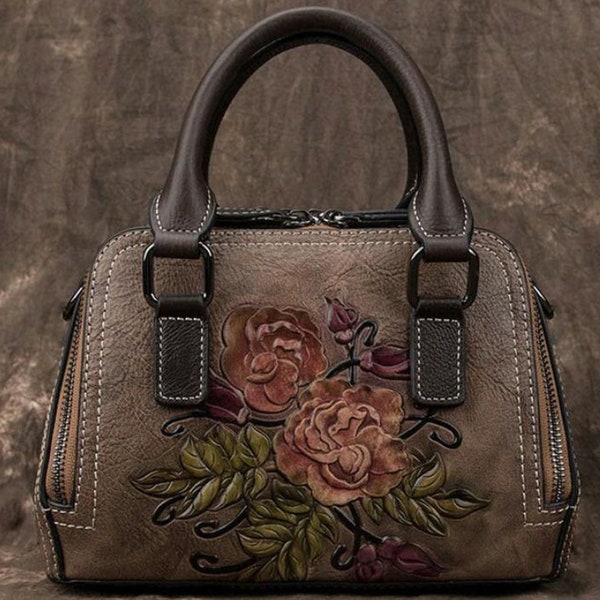 Floral Print Handbag - Etsy