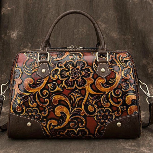 Floral Leather Handbags - Etsy
