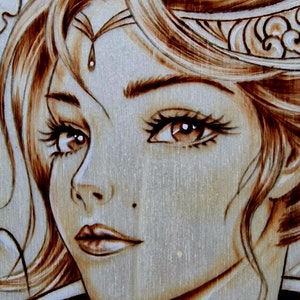 Pyrography Woodburning Handmade Beautiful Female Samurai Tattoo Style ...