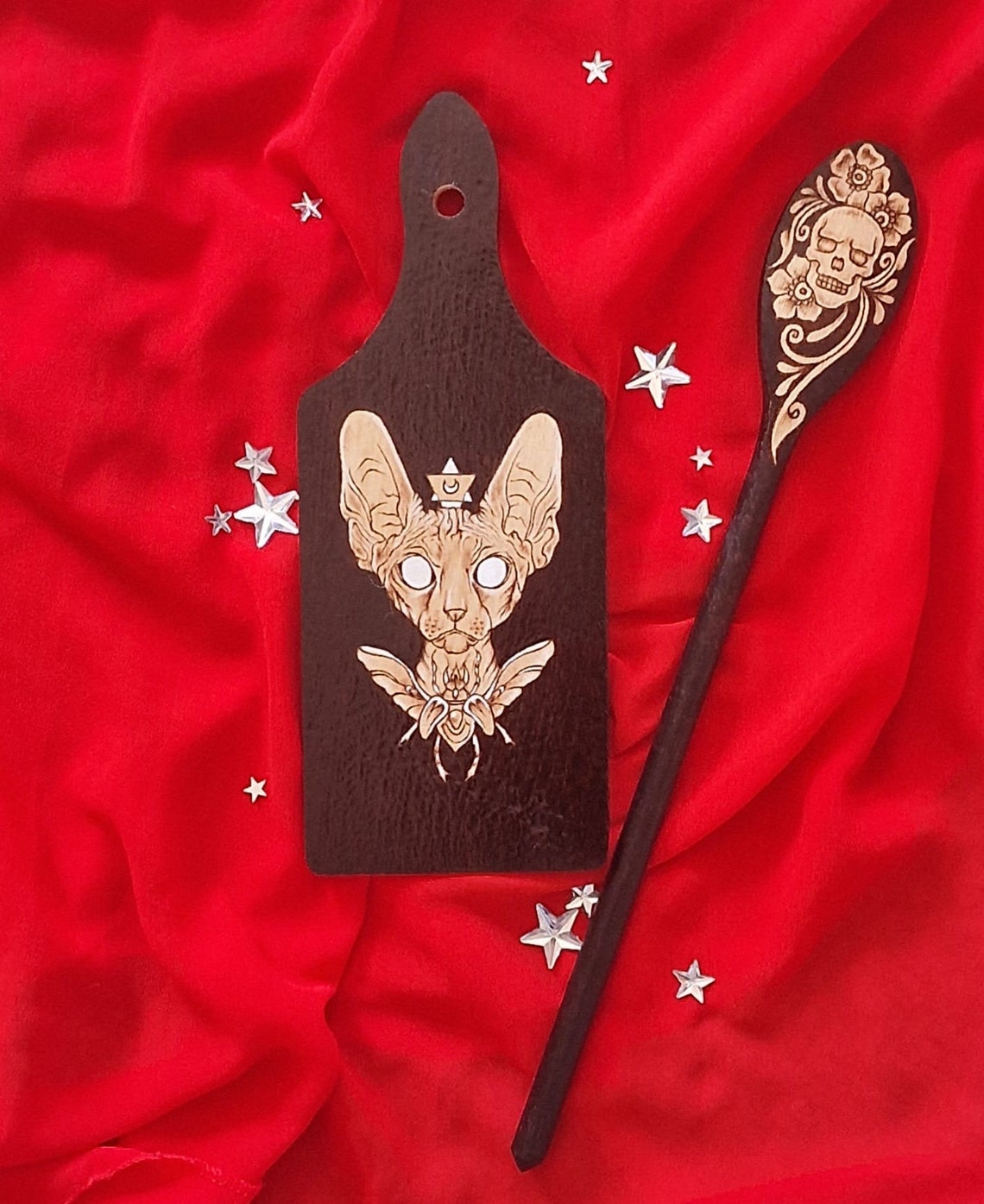 Pyrography Woodburning Handmade Halloween Cutting Board - Etsy