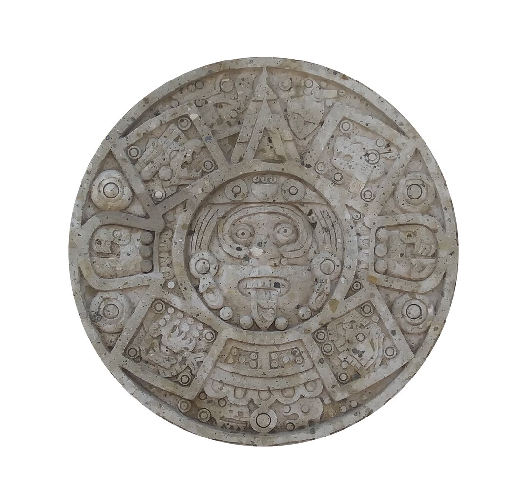 Aztec Calendar Sun Stone Center Natural Stone Sculpture 16 Inches - Etsy