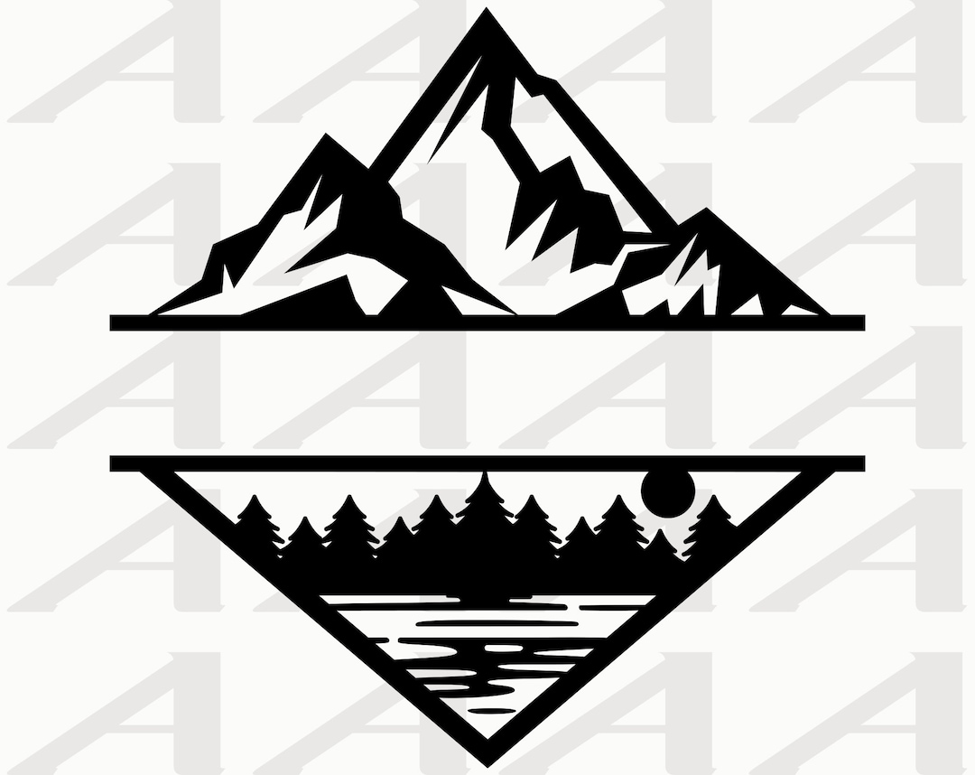 Mountain, Forest & Lake Monogram - Split Forest Name Frame - Forest ...