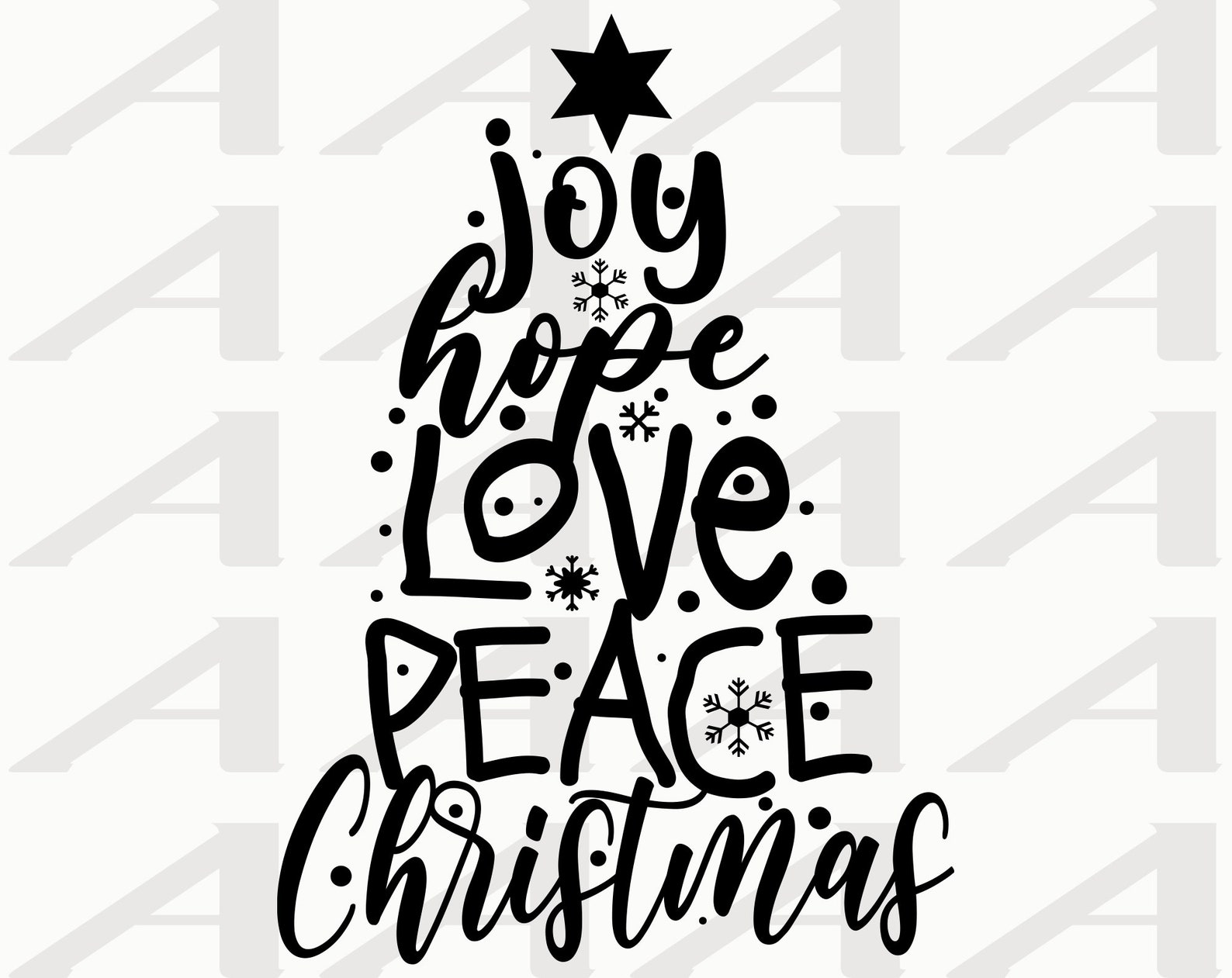 Christmas Tree - Joy - Hope - Love - Peace - Christmas Tree Shirt ...