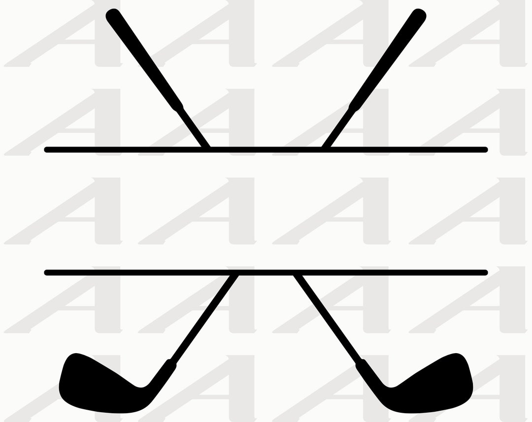 Crossed Golf Clubs Frame - Split Name Frame - Golfer - Golf Monogram ...