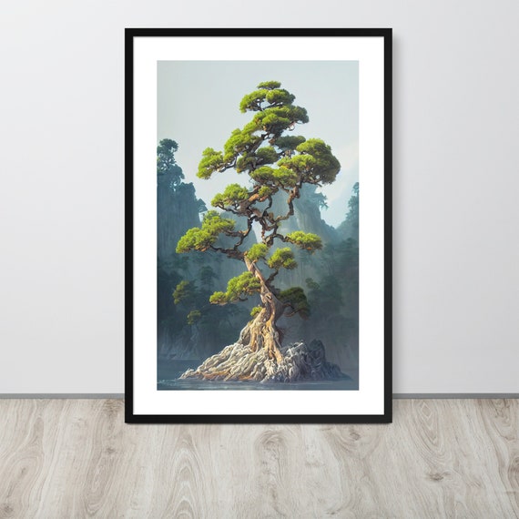 Twisted Juniper Tree Painting Nature Art Print Fantasy - Etsy
