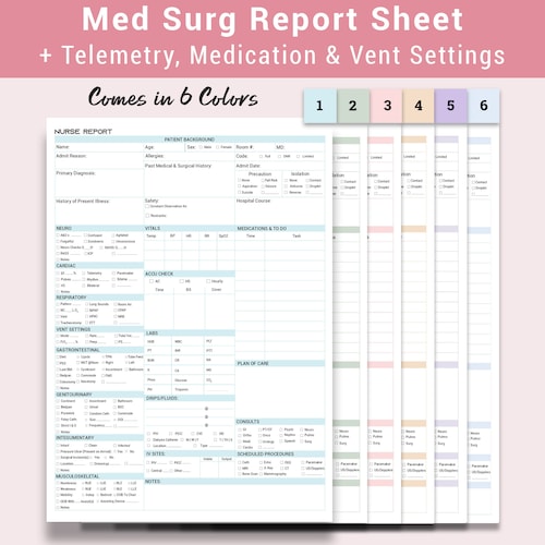 Nursing SBAR Bedside Report Sheet - Etsy