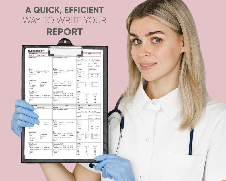 2 Patient ICU Report Sheet Med Surg Template Patient Report - Etsy Canada