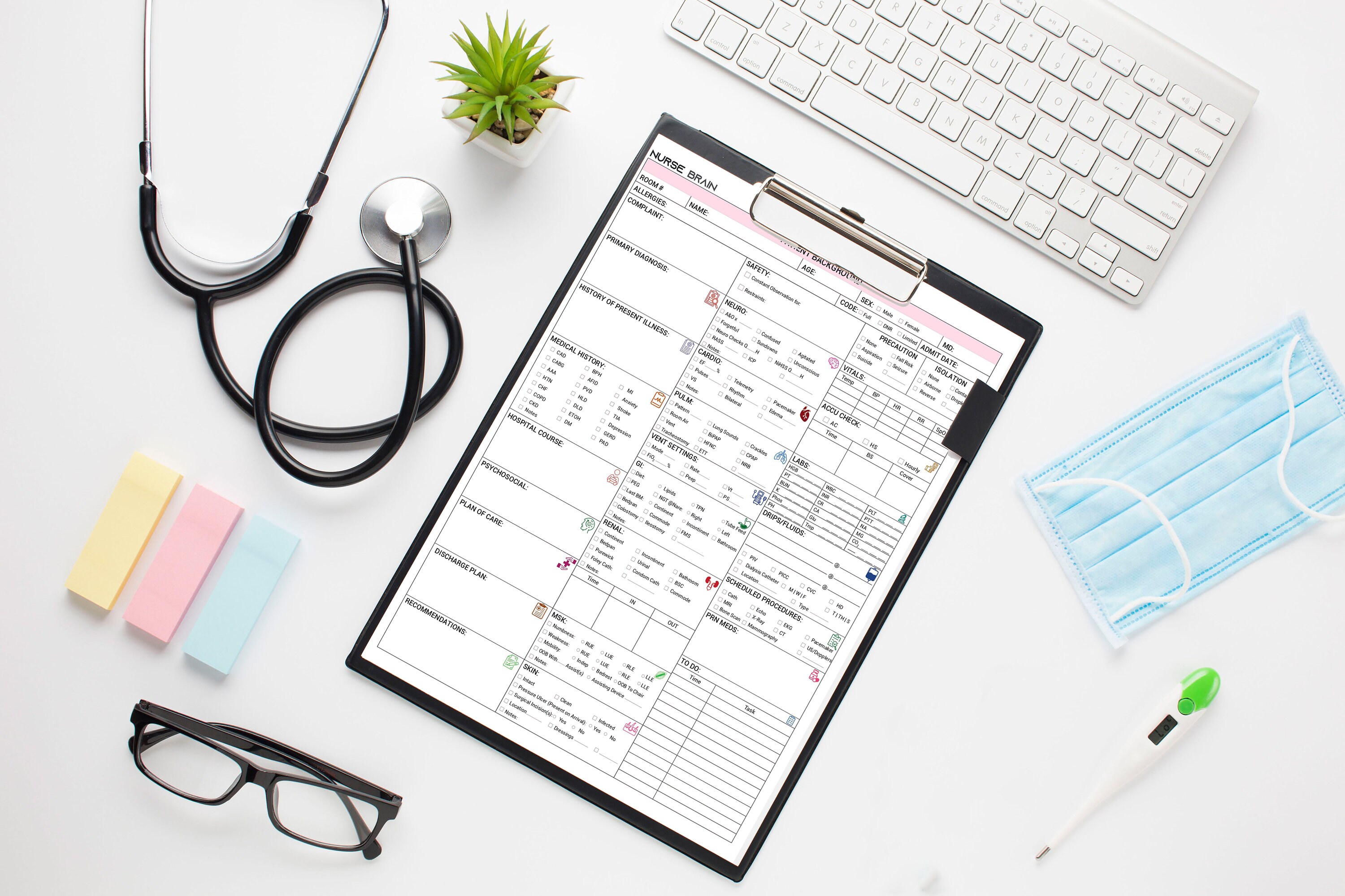 Nurse Report Sheet Telemetry Report Sheet Nursing Brain Sheet - Etsy