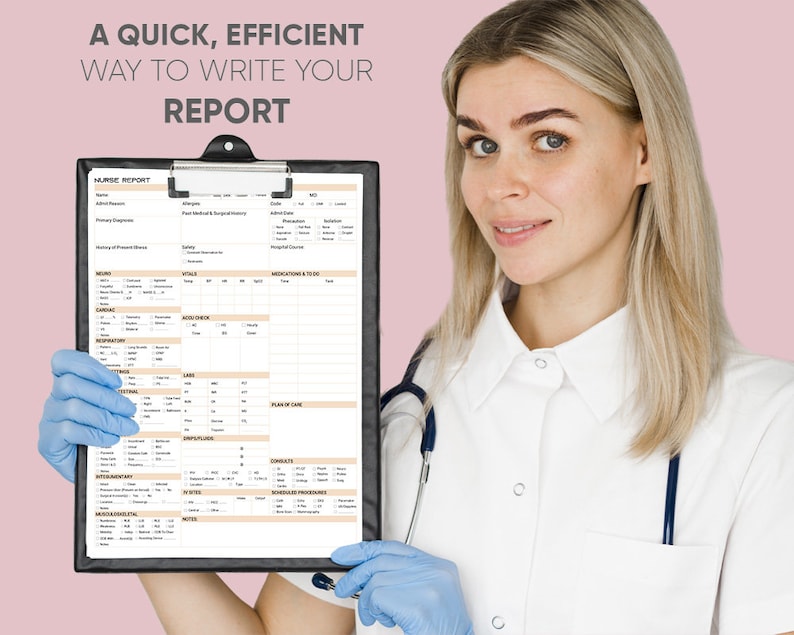 Telemetry Nurse Brain ICU Nursing Report Sheet Med Surg Sbar - Etsy