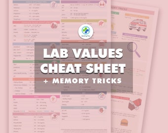 Lab Values Cheat Sheet - Etsy