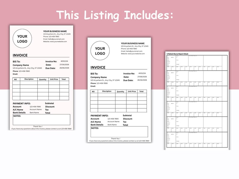Editable Invoice Template for Small Business, Freelancer (canva Excel ...
