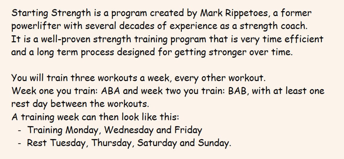 Starting Strength Training Program - Etsy