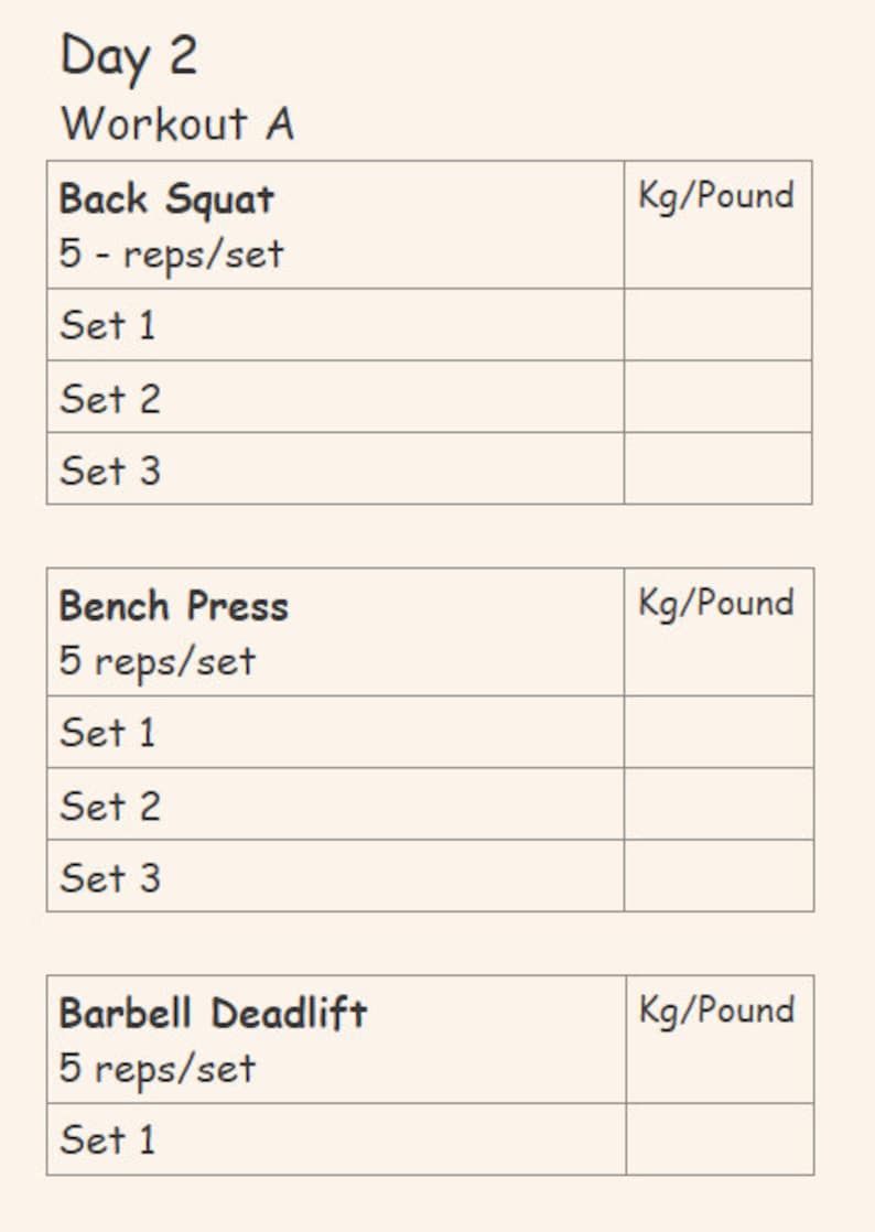 Starting Strength Training Program - Etsy