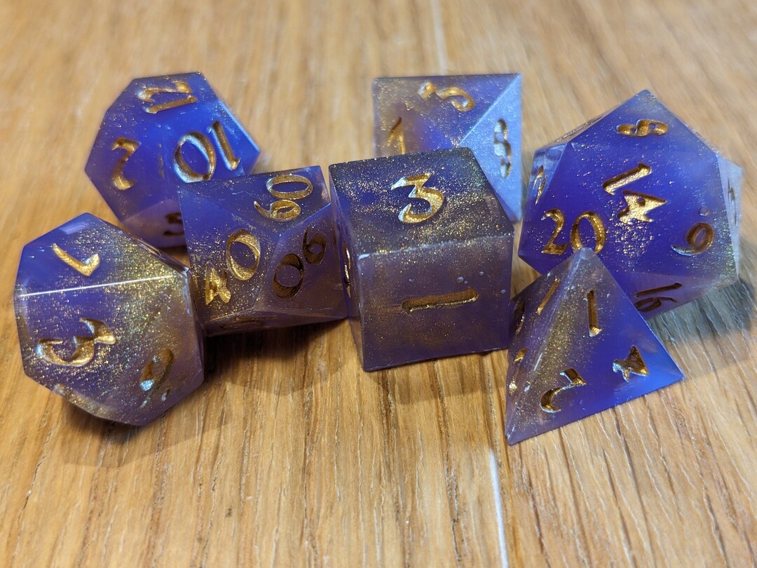Handmade Resin 'cosmic' Sharp Edge DND Dice Set - Etsy