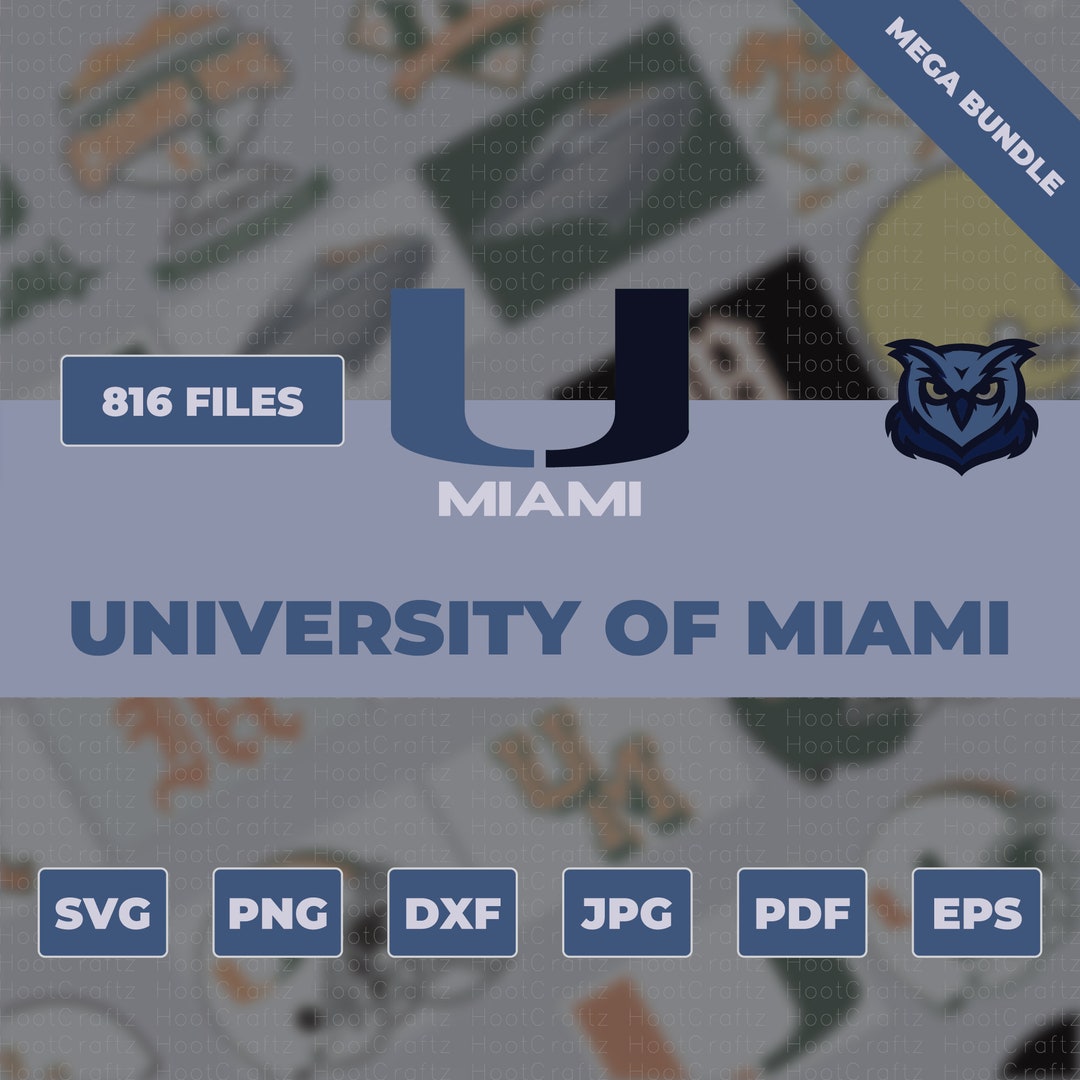 Miami Athletics SVG Bundle Cut Files for Cricut & Silhouette Hurricanes ...
