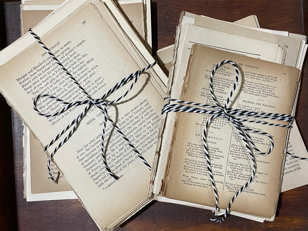 Vintage Book Pages 100 Naturally Aged Pages From Novels, Plays, Poetry ...