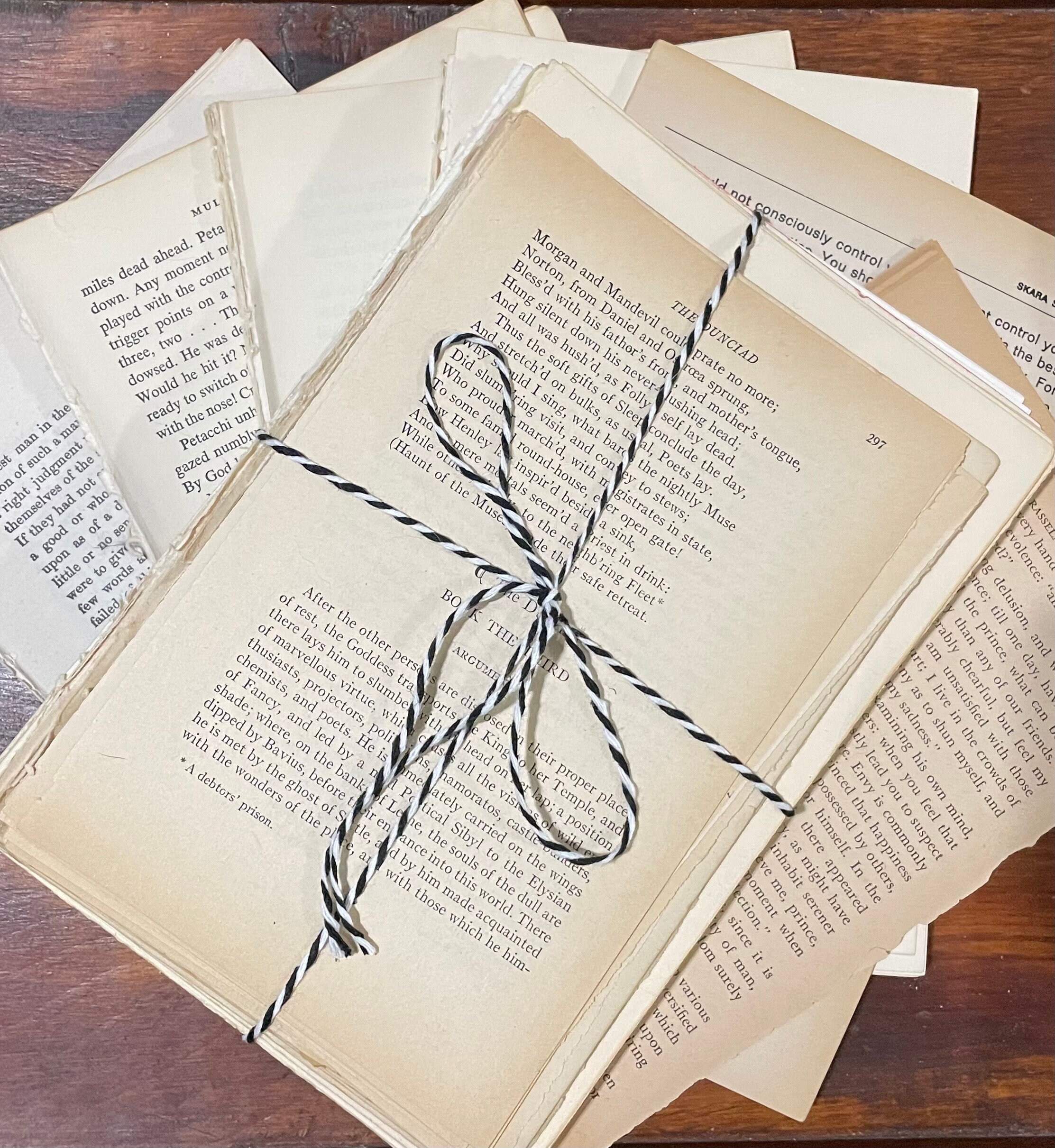 Vintage Book Pages: 100 Unique Aged Real Pages for Junk Journals and ...
