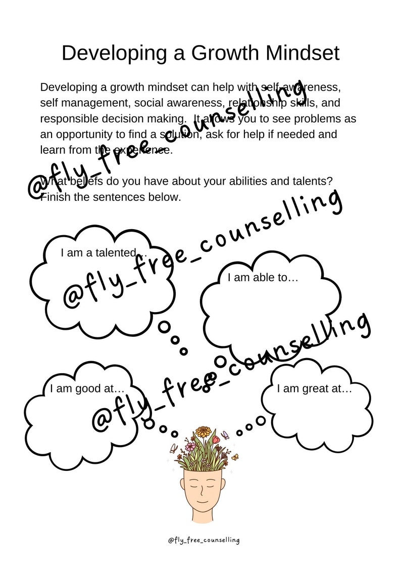 Growth Mindset Worksheets // Developing Growth Mindset, Reframing ...