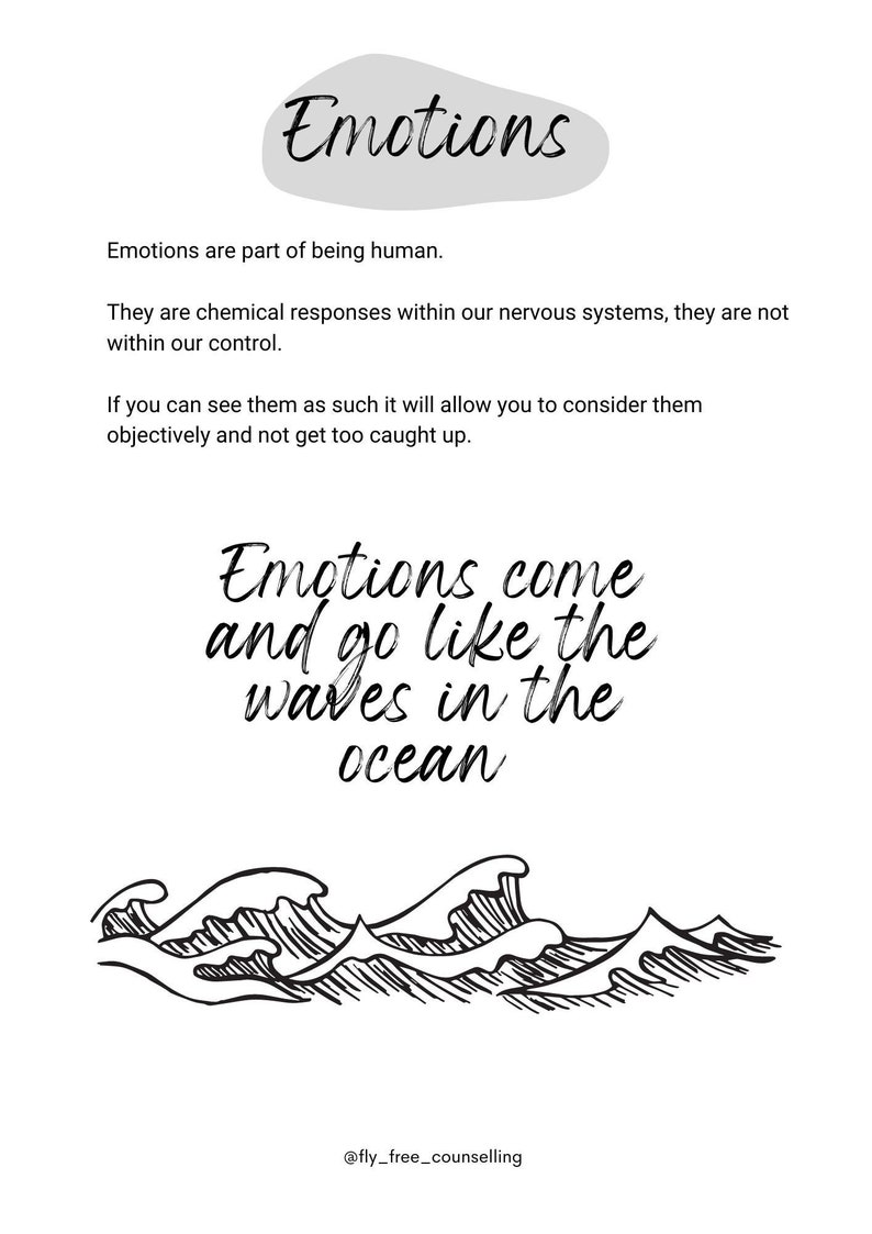 Emotion & Mood Tracker // Therapy Worksheets, Mental Health, Self Care ...
