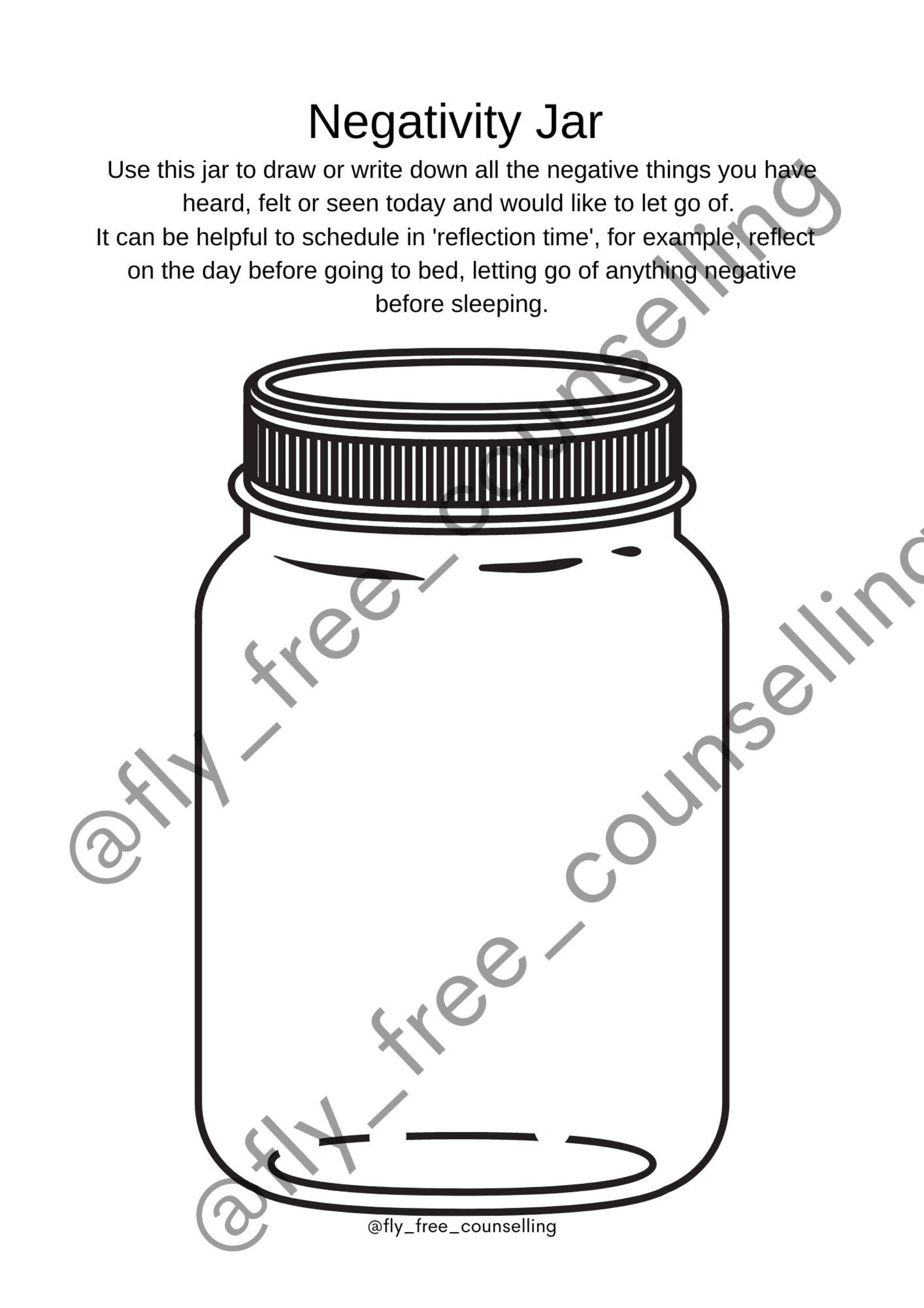Digital Download Jar Activity Worksheet Printables // Kids Worry Jar ...