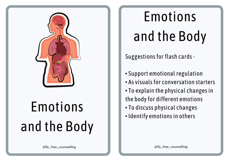 Emotions and the Body Flashcards // Home Schooling, Emotional ...
