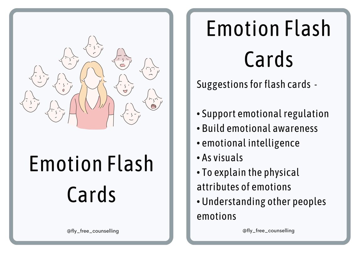 Emotions Flashcards, Social Emotional Learning, Visual Aids (digital ...