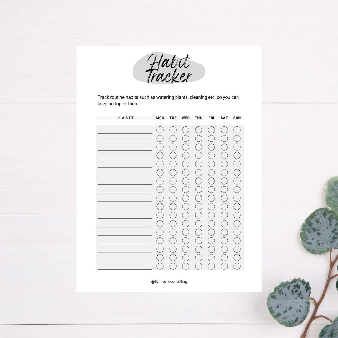 Digital Download Habit Tracker // Tracker, Self Awareness, Teen Anxiety ...