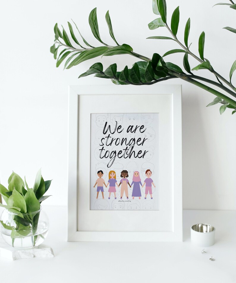Digital Download We Are Stronger Together Quote Wall Art // Class Room ...