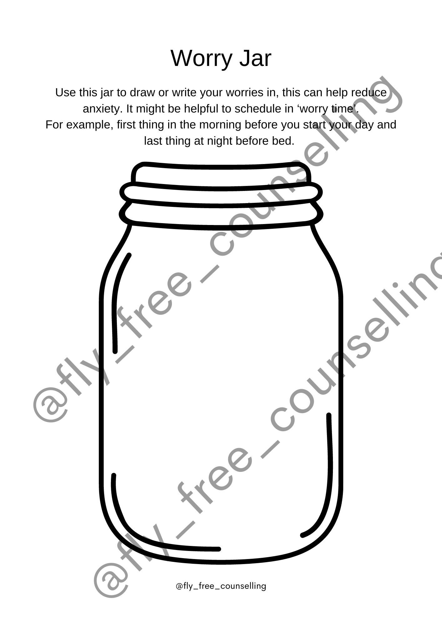 Digital Download Jar Activity Worksheet Printables // Kids Worry Jar ...