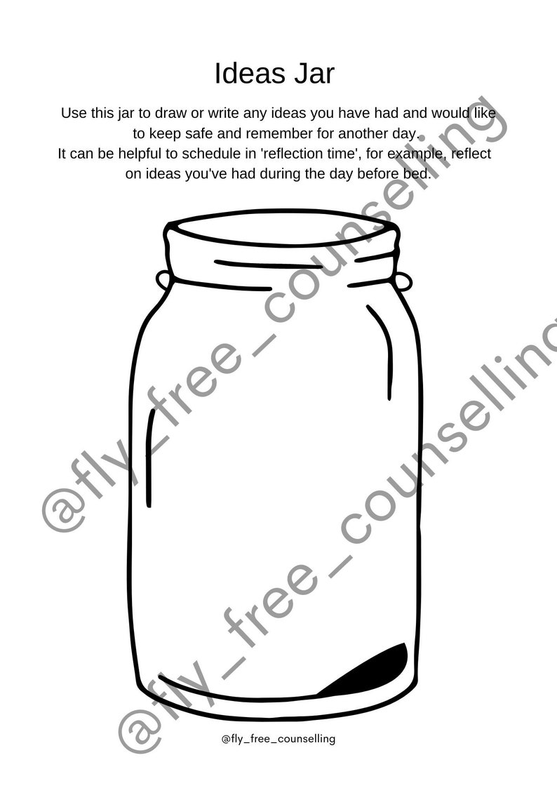 Digital Download Jar Activity Worksheet Printables // Kids Worry Jar ...