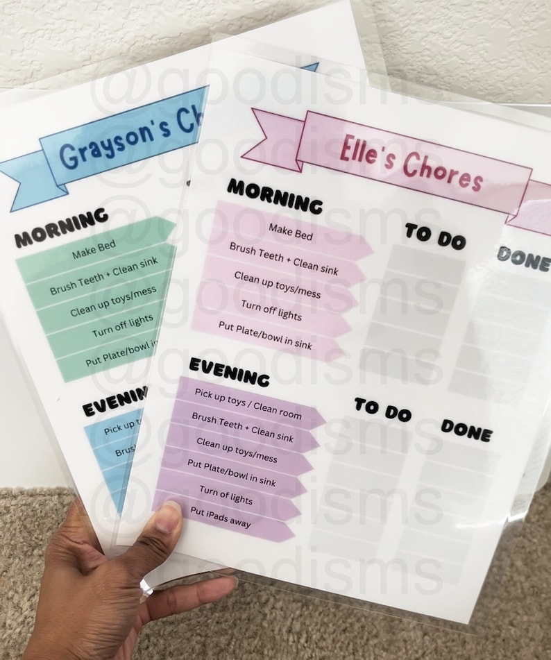 Easy Kids Chore Chart Digital Canva Template, Children Responsibility ...