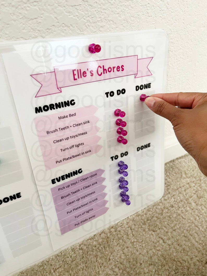 Easy Kids Chore Chart Digital Canva Template, Children Responsibility ...