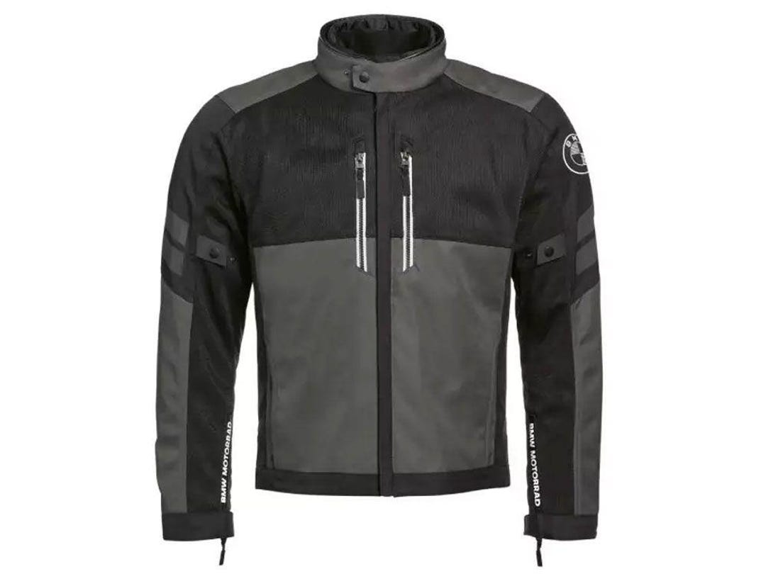 BMW Motorrad BAVELLA Grey Black Textile Motorcycle Jacket, Mesh Riding ...