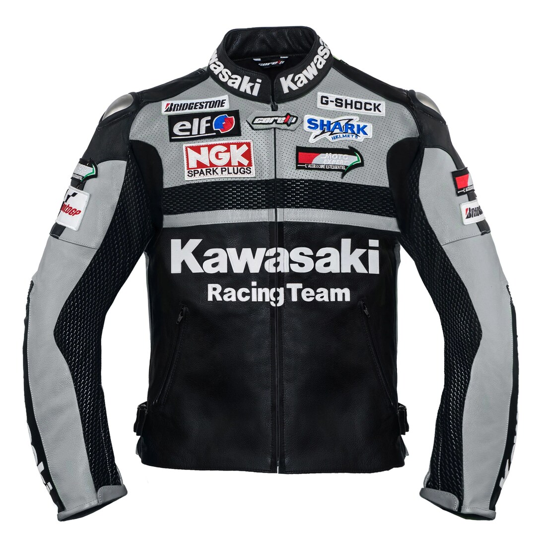 Kawasaki Ninja Monster Leather Motorbike Jacket, Racing Jacket, Cowhide ...