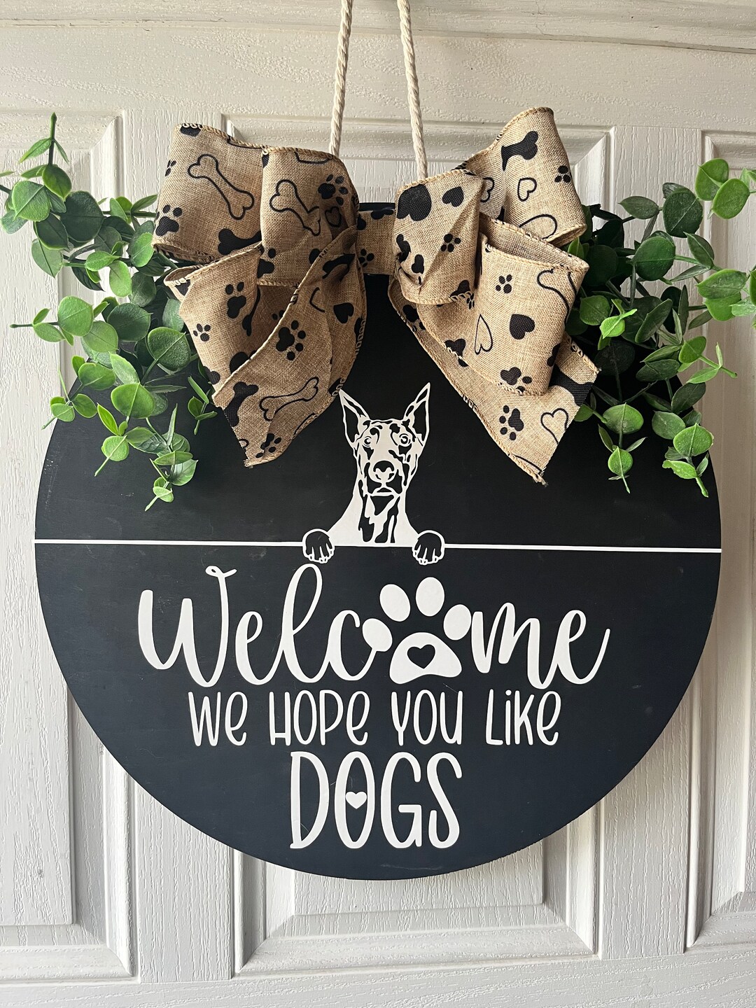 Custom Dog Welcome Round - Etsy