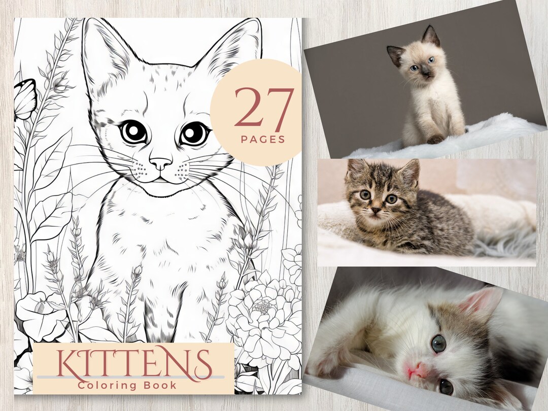 Adorable Cats Coloring Book. PDF Coloring Books. Digital Download ...