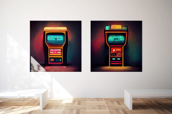 Arcade Art Arcade Machine Art Retro Arcade Art 2-PACK - Etsy