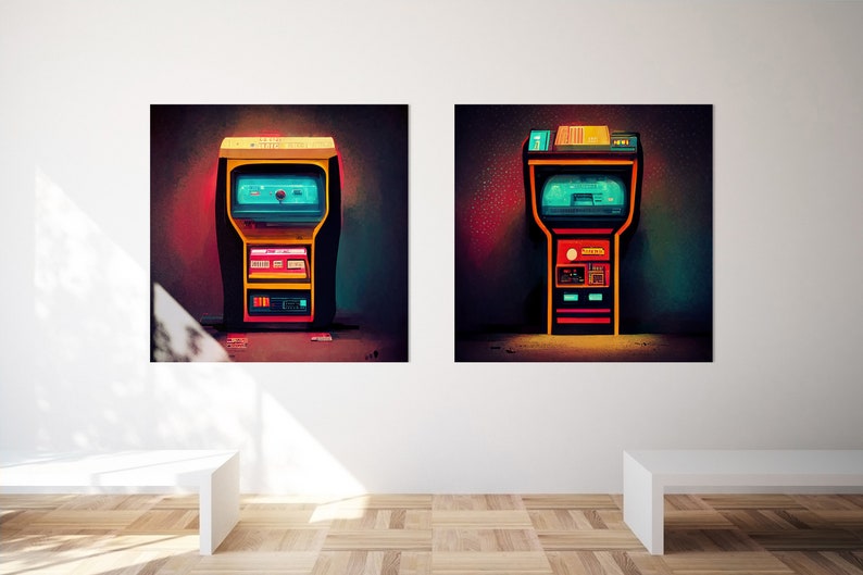 Arcade Art | Arcade Machine Art | Retro Arcade Art | 2-PACK | Digital ...
